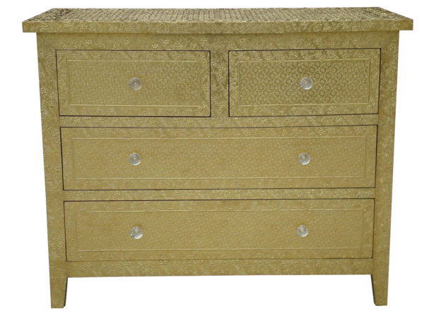 Metal Furniture in India-Embossed Brass Metal Chest of Drawer-Sideboard ...